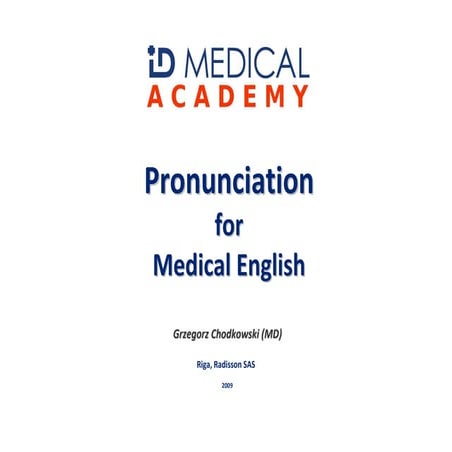 Pronunciation For Medical English | PDF