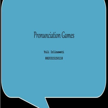 Pronunciation games | PPT