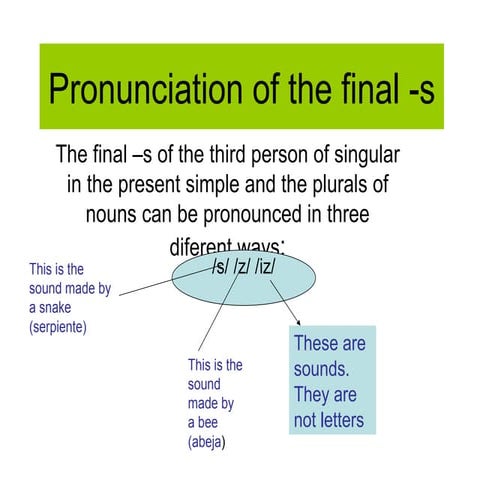 Pronunciation Of The Final S(2) | PPT