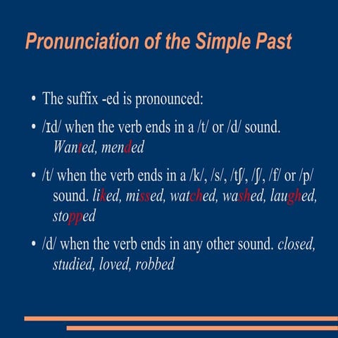 The pronunciation of ed | PPT