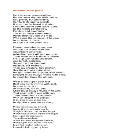 Pronunciation Poem | DOC