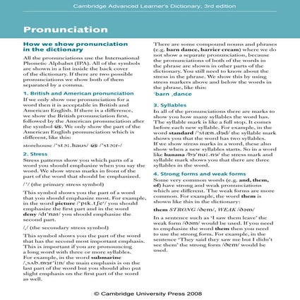 Pronunciation Symbols In Dictionaries | PDF