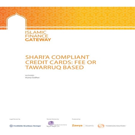 Product Guidance Note: Shariah Compliant Credit Cards: Fee or Tawarruq ...