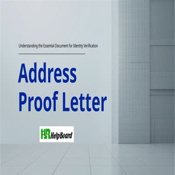 Proof of Residency Letter, Address Proof Letter | PPTX