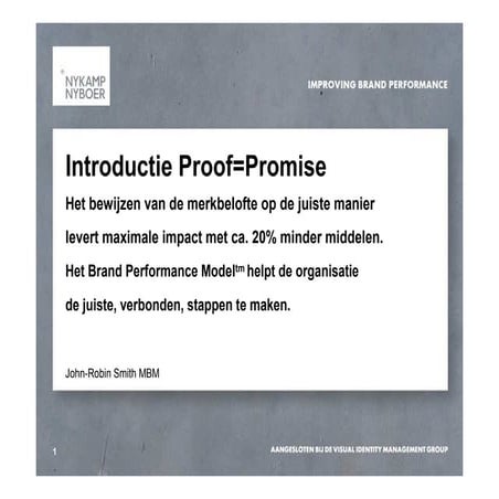 Proof=Promise via het Brand Performance Model (TM) | PDF | Business ...