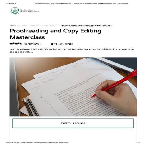 Proofreading and Copy Editing Masterclass - LIBM | PDF | Desktop ...