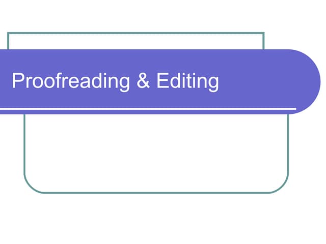 Copy Editing and Proofreading symbols | PPTX
