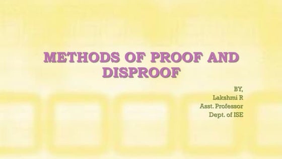 Unit 1 introduction to proofs | PPT