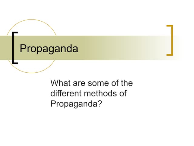 Propaganda techniques | PPTX