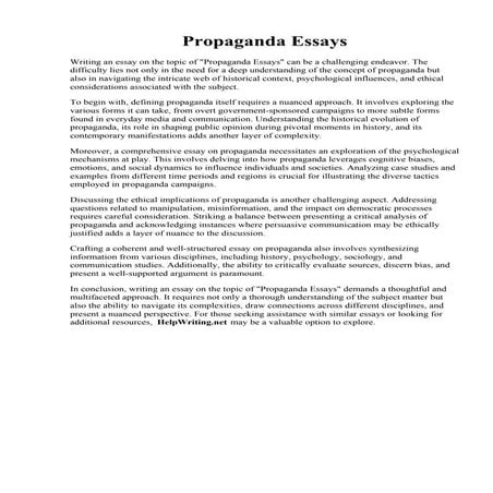Propaganda Essays | PDF