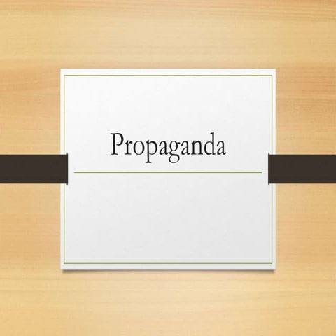 Propaganda vs. Advertisement | PPTX