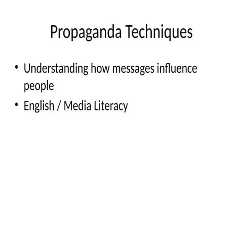 Propaganda techniques with examples and etc | PPT