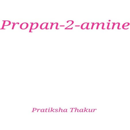 Propan-2-amine | PDF | Chemistry | Science