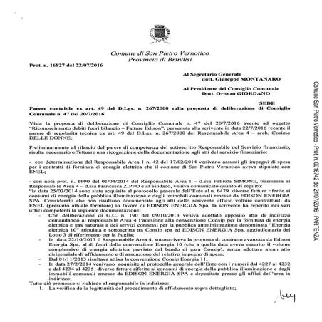 Proposta di delibera Consiglio Comunale | PDF