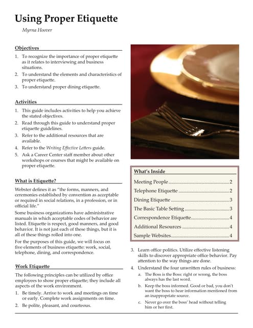 Technology and Livelihood Education- Grade 7/8 Home Economics – Food and Beverage Services ...