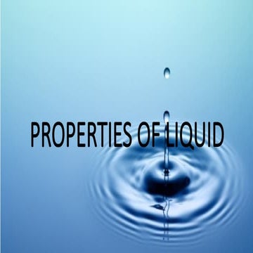 Properties of Liquids | PPTX