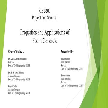 Foam Concrete(properties&applications) | PDF