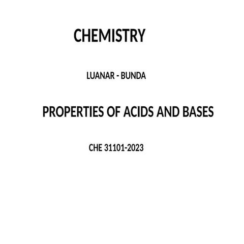 Chem 2 - Acid-Base Equilibria VII: Conjugate Acid/Base Pairs and ...
