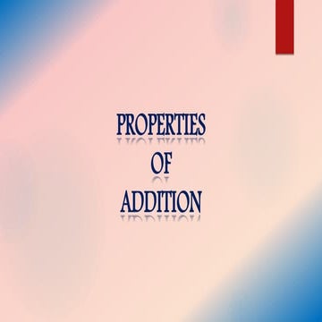 Properties of addition | PPTX
