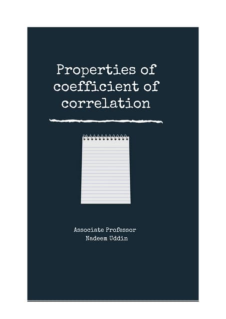 Properties Of Coefficient Of Correlation Pdf Physics Science