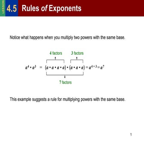 Properties of exponents | PPT