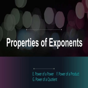 Properties of exponents | PPTX