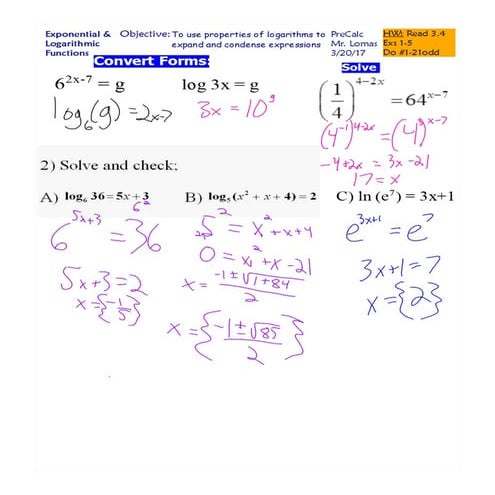 Properties of logs | PDF