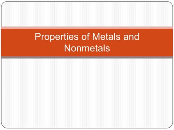 Metals and non metals | PPT