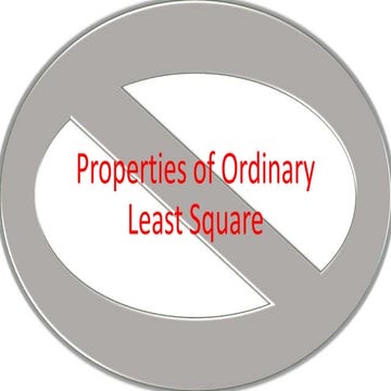 Properties Of Ordinary Least Square Ols Pptx