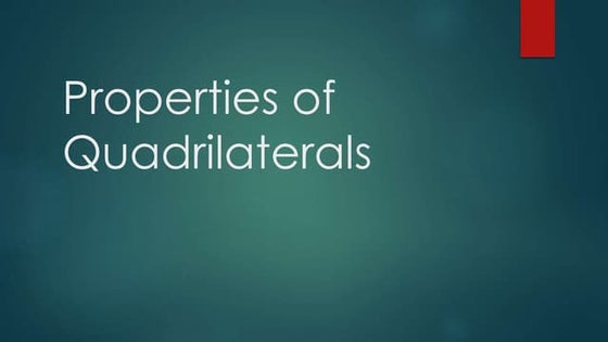 Quadrilaterals | PPTX | Geography | Science