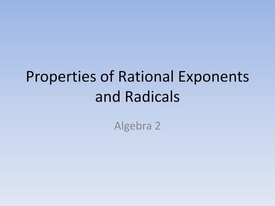 Rational Exponents | PPT | Physics | Science