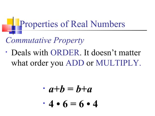 Properties Of Real Numbers | Ppt