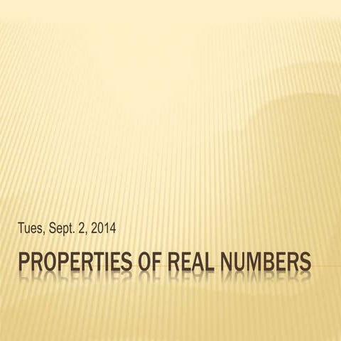 Properties Of Real Numbers | Ppt