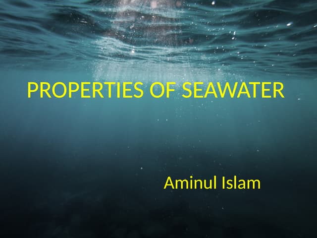 Physical properties of seawater and physical properties of sea ice and ...