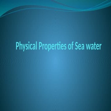Physical properties of seawater and physical properties of sea ice and ...