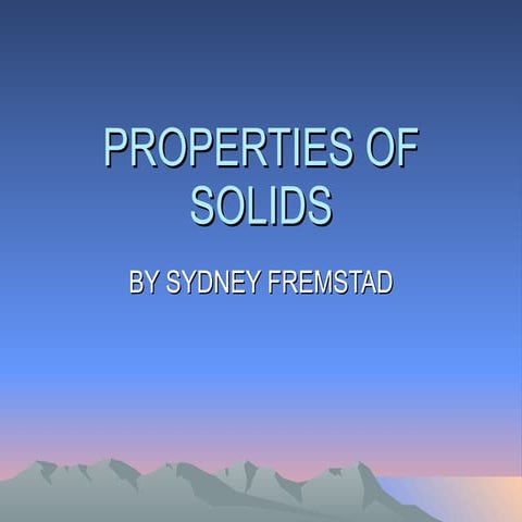 Properties of solids sydney | PPT