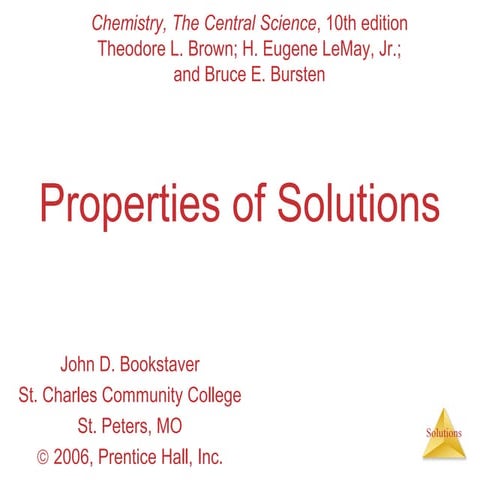 Properties of solutions | PPT | Chemistry | Science
