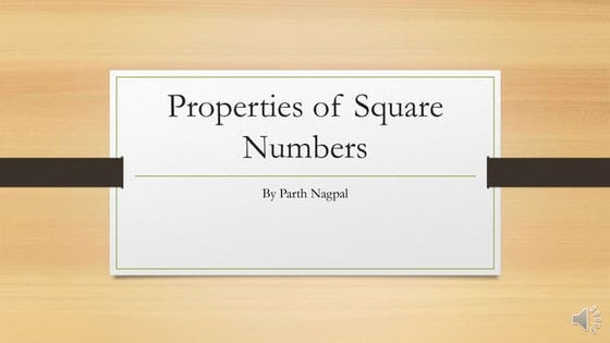 Square Numbers & Square Roots of Numbers | PPT