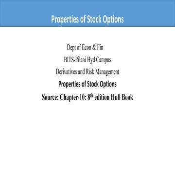 Understanding the Key Properties and Pricing of Stock Options | PDF