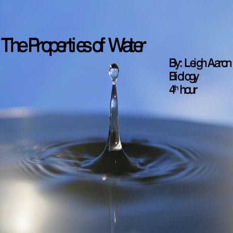 Properties of water | PPT