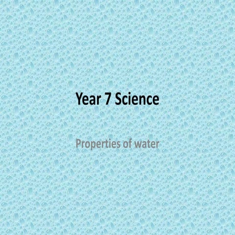 Properties of Water | PPTX