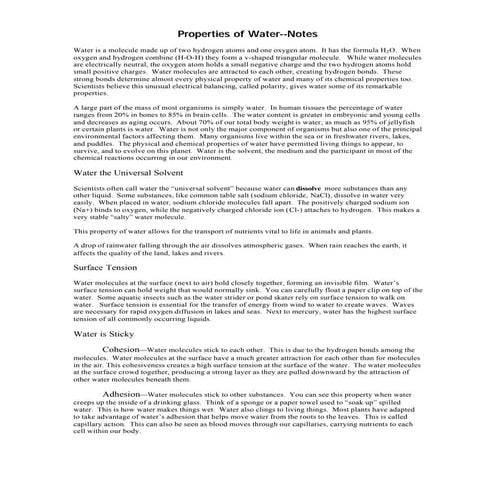 Properties of water | PDF