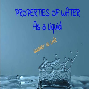 Properties of water | PPTX