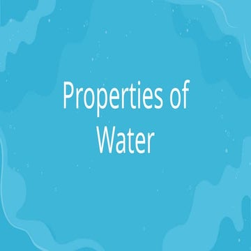 Properties of Water Chemistry for 1st to 6th Graders | PPTX