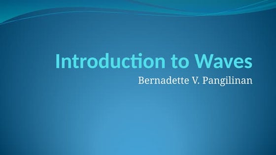 Wave speed, frequency and wavelength | PPTX