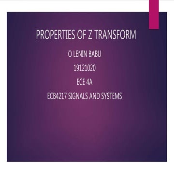 Properties of z transform | PPT
