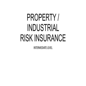 Industrial All Risk insurance Policy IAR | PPTX