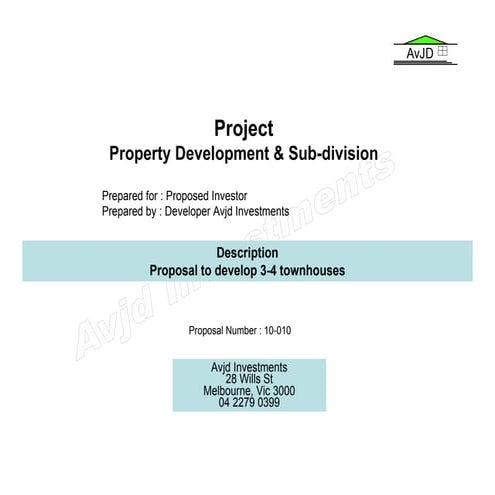 Property Development Proposal (Crevelli St) | PDF