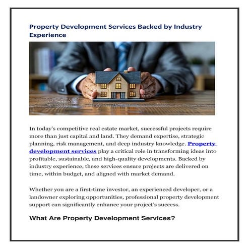 Real Estate Development Financial Feasibility | PDF