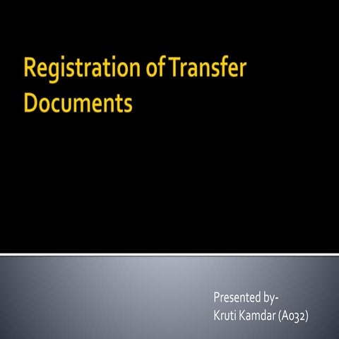 Registration of Document in India | PPTX